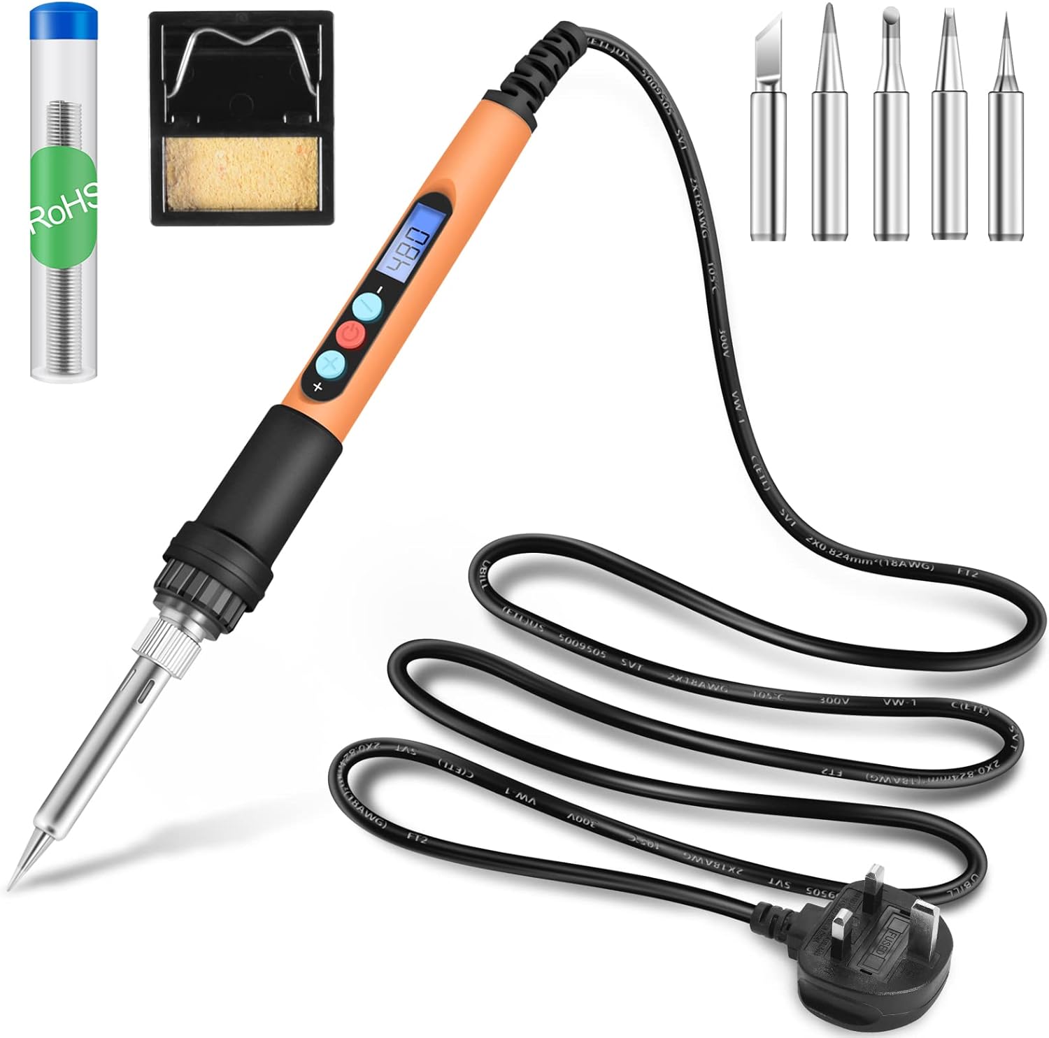 90W Digital Soldering Iron Kit - 180-480℃ Adjustable Temperature ...